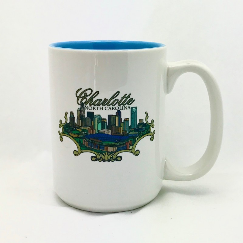 Mighty 15 Oz. Ceramic Mug - Charlotte Floral Skyline